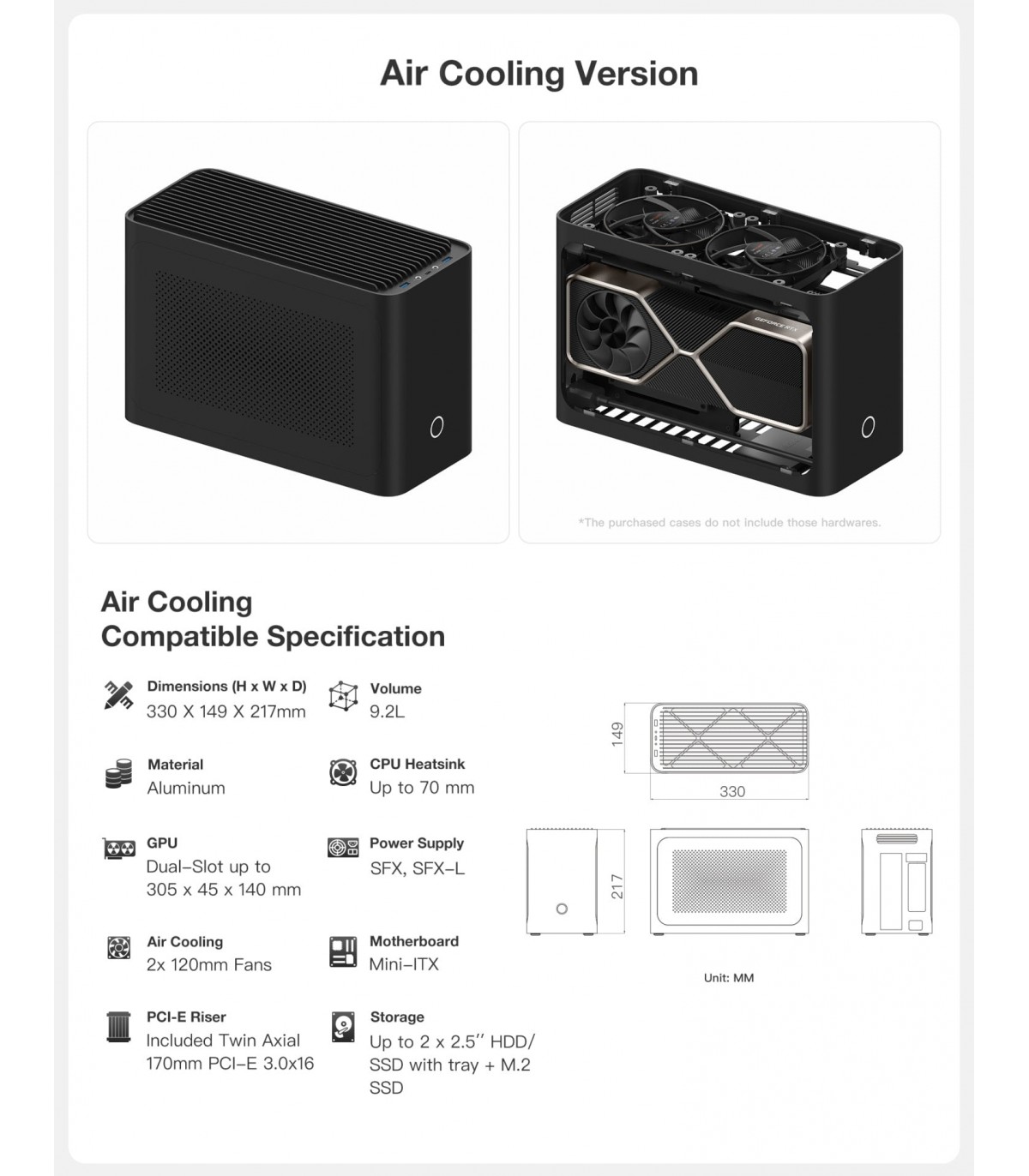 IQUNIX ZX-1 Air-Cooling Mini-ITX Case White Coral